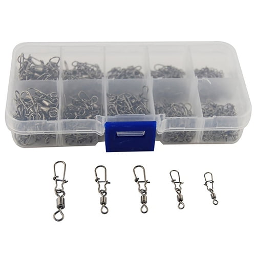 Fishing Swivels & Snaps Kit - 210PCS Brass Fishing Snap Swivels, Anti ...