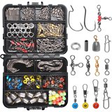 Fishing Swivels Snaps Kit 226pcs/Box Barrel Rolling Swivels Snaps Sinker Weights Crossline Three ...