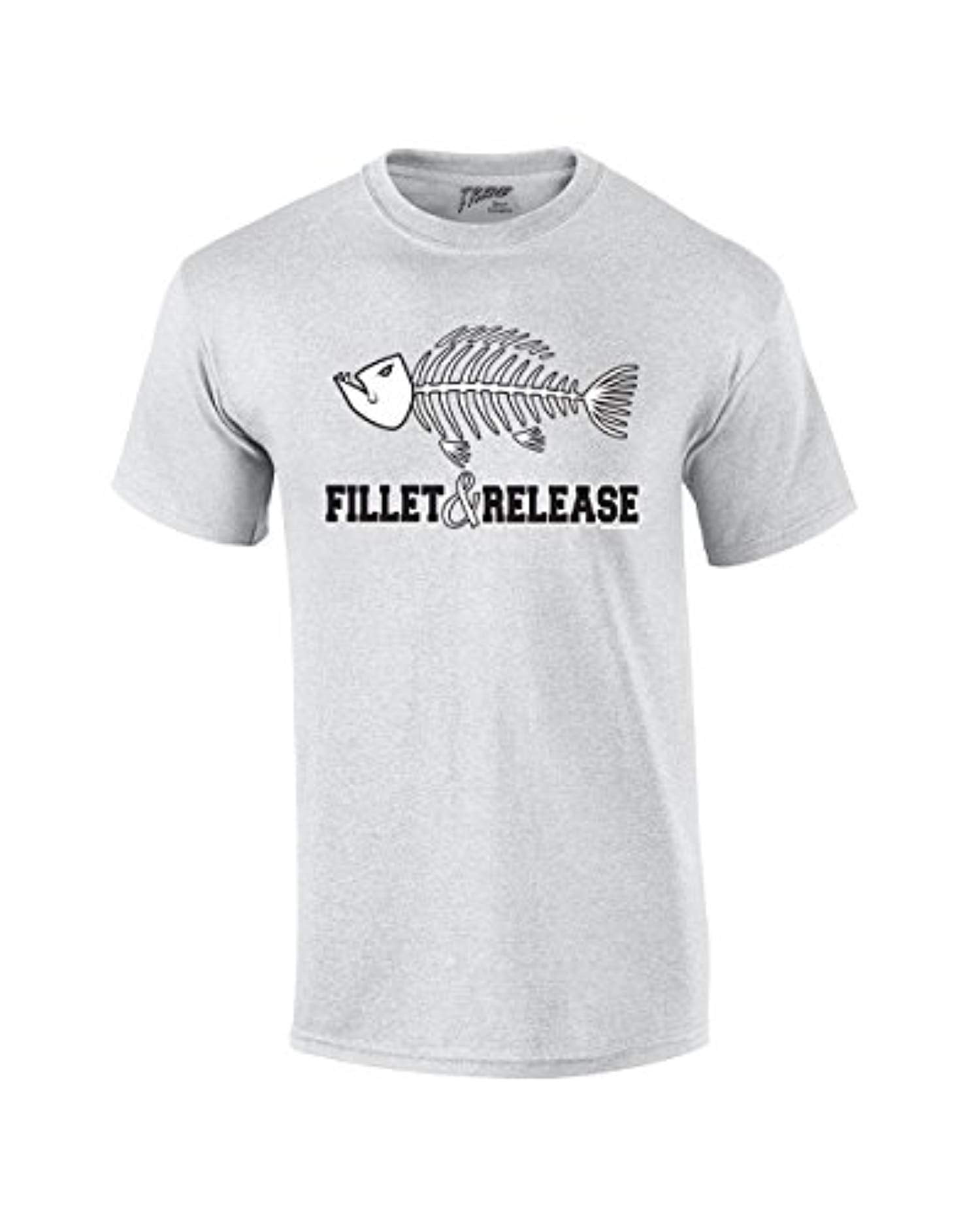 Fishing T-shirt Fillet and Release Fish Bones Tee Funny Humorous ...