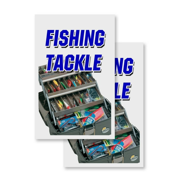 Fishing Tackle (2-PACK) 24" x 36" Vinyl Decals | Sign Insert Peel ...