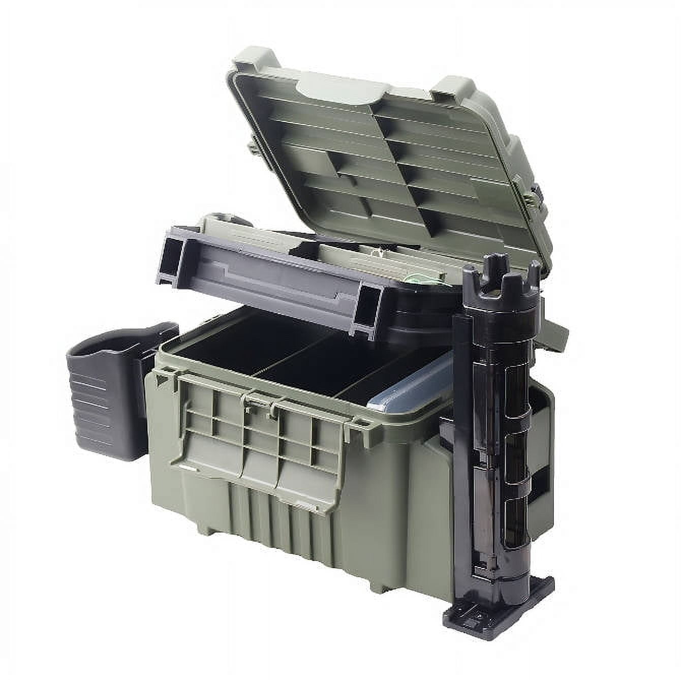 Fishing Tackle Box Fishing Bucket with Rod Holder Fishing Tackle ...