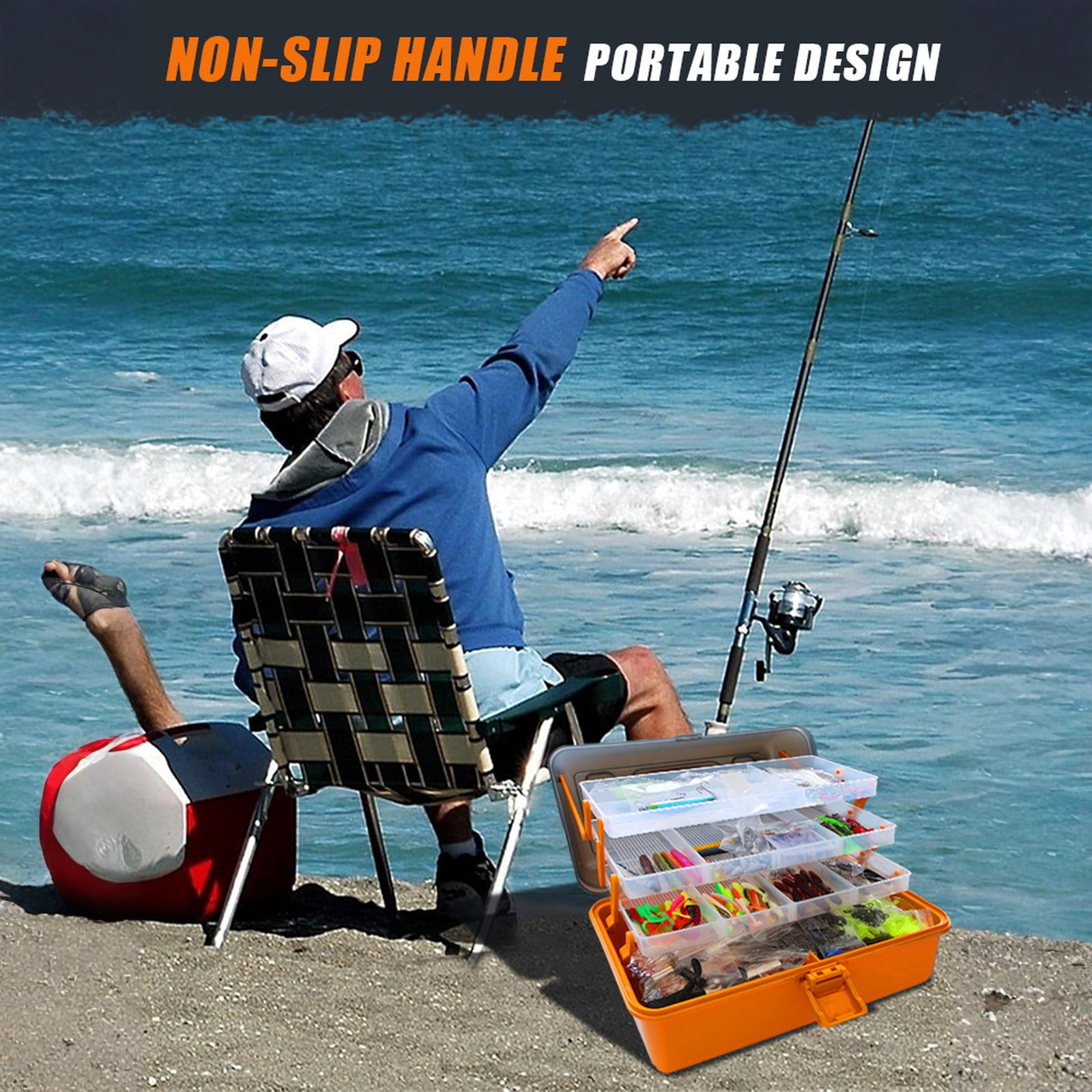 Fishing Tackle Box Kit with 547Pcs Accessories, 4-Layer Portable ...