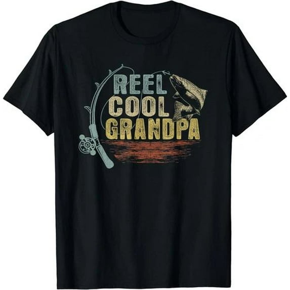 Fishing Tee Vintage Reel Design Cool Grandpa Gift Unisex T-Shirt for ...