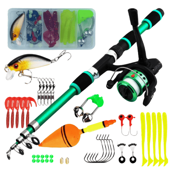 Fishing Telescopic Rod And Reel Set For Outdoor Angling – 6ft ...