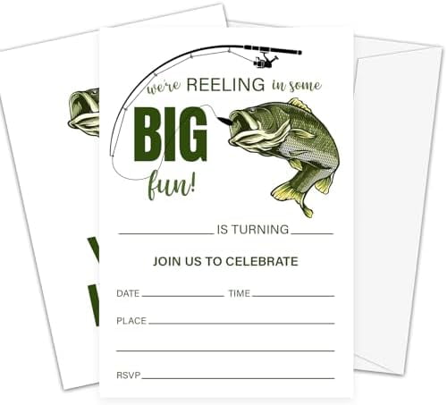 Fishing Theme Birthday Invitations, We're Reeling Birthday Invitation ...