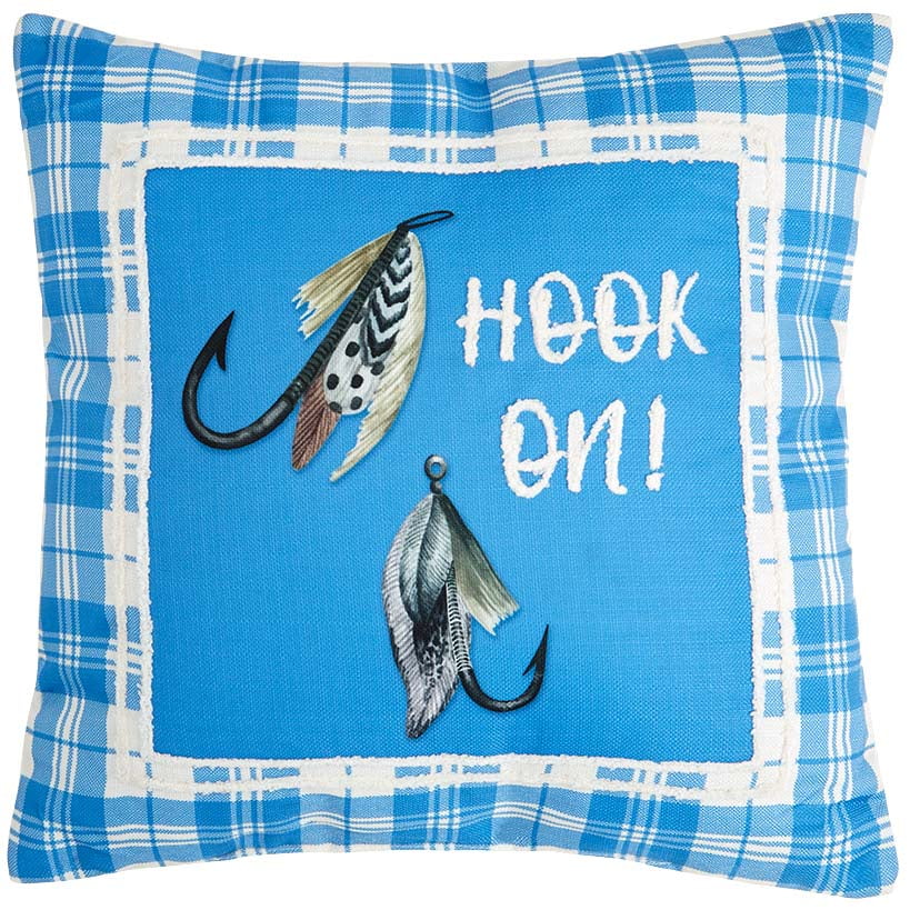Fishing and Lake Themed Embroidered Decorative Pillow - Walmart.com