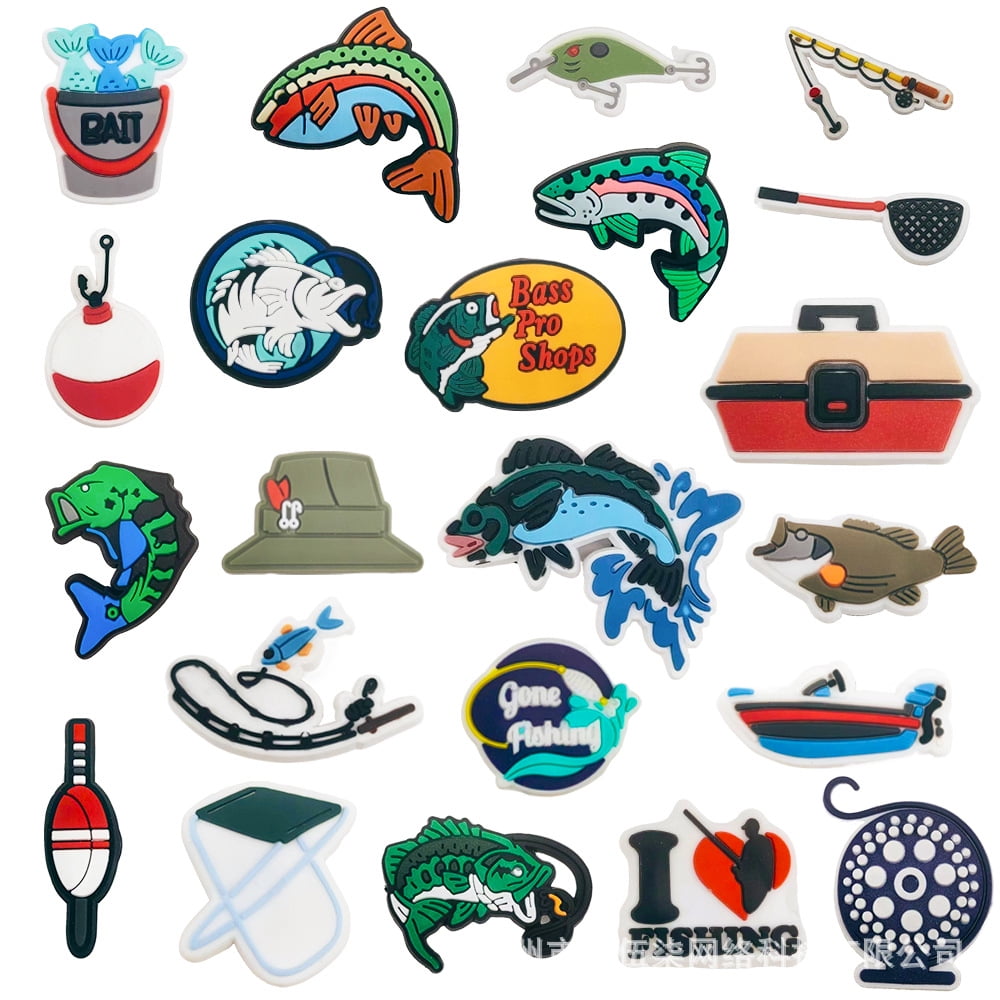 Fishing-Themed PVC Shoe Charms Set – Soft Rubber DIY Plug Accessories ...