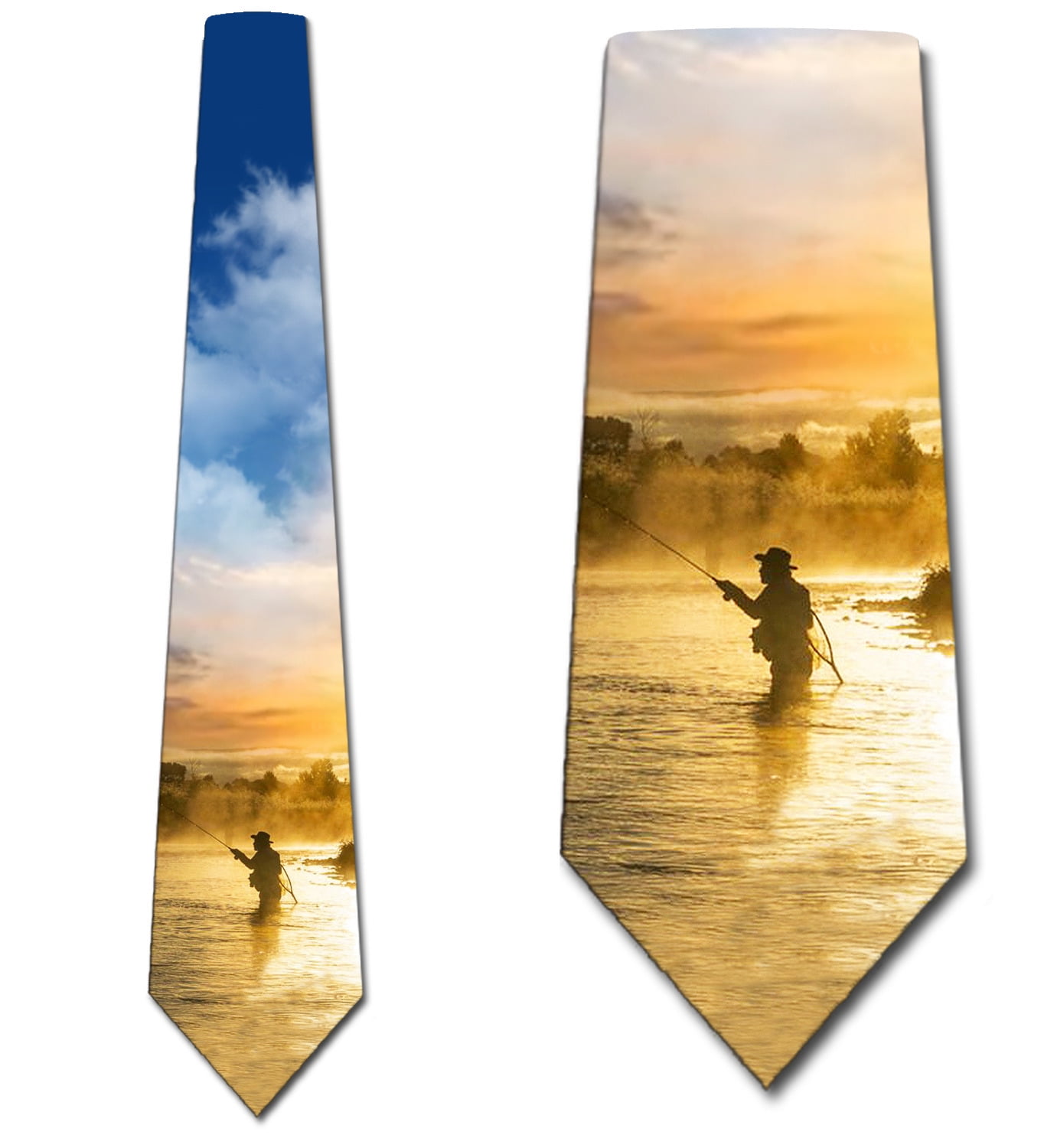 Fishing Ties Mens Fisherman Necktie Nature Tie by Three Rooker ...