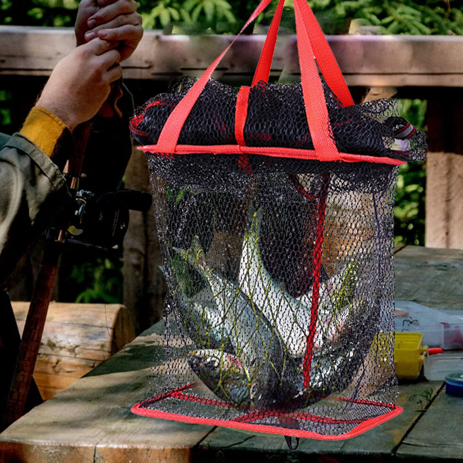 Fishing Trap Foldable Net Baits Safe Catch Umbrella Cast Dip Net Fish ...