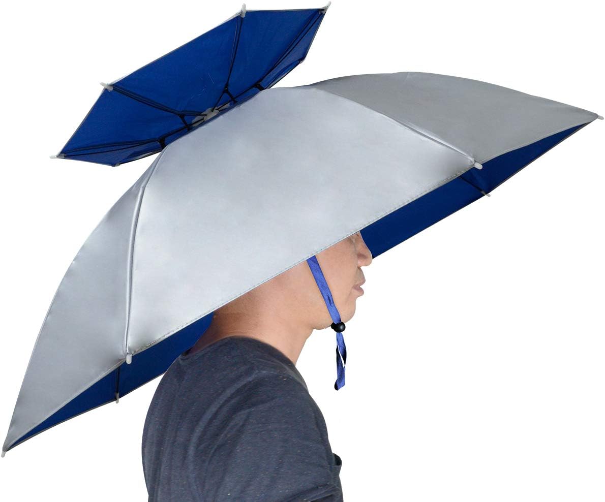 Fishing Umbrella Hat Folding Adjustable Sun Rain Cap, 37.4”Oversize ...