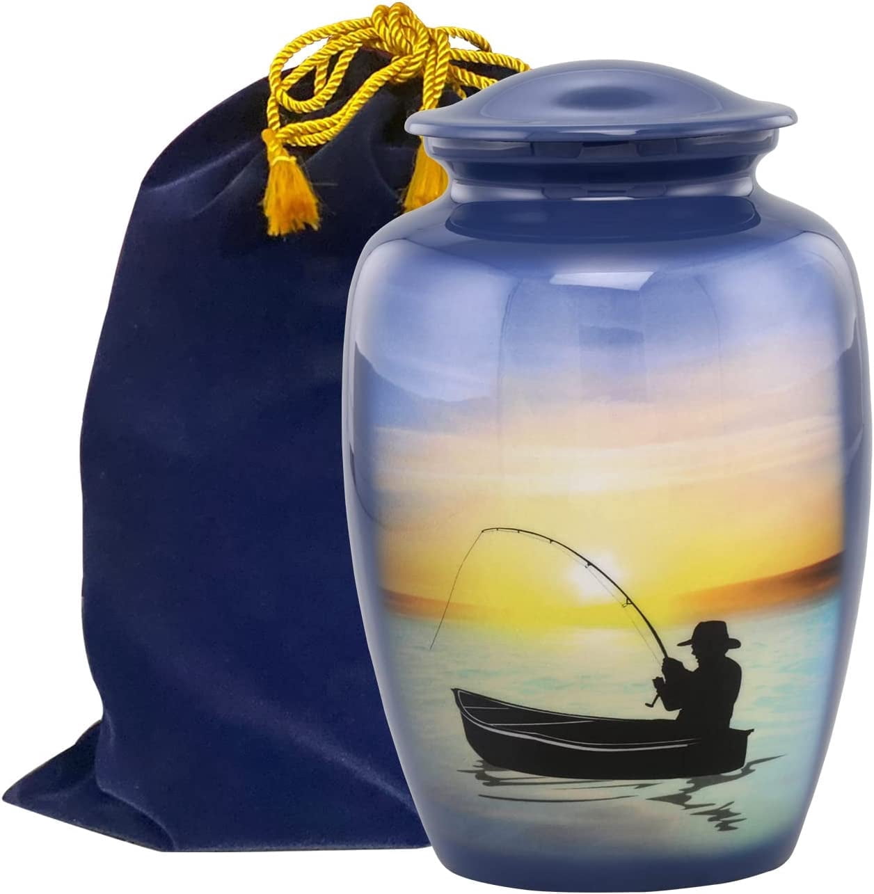 Fishing Urn - Fishing Cremation Urn for Ashes - Hand painted Adult ...