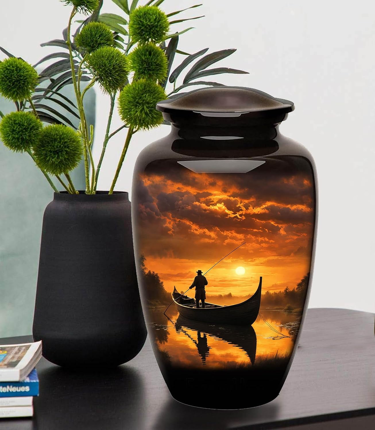 Fishing Urn, for Human Ashes | Large Handcrafted Funeral Memorial ...