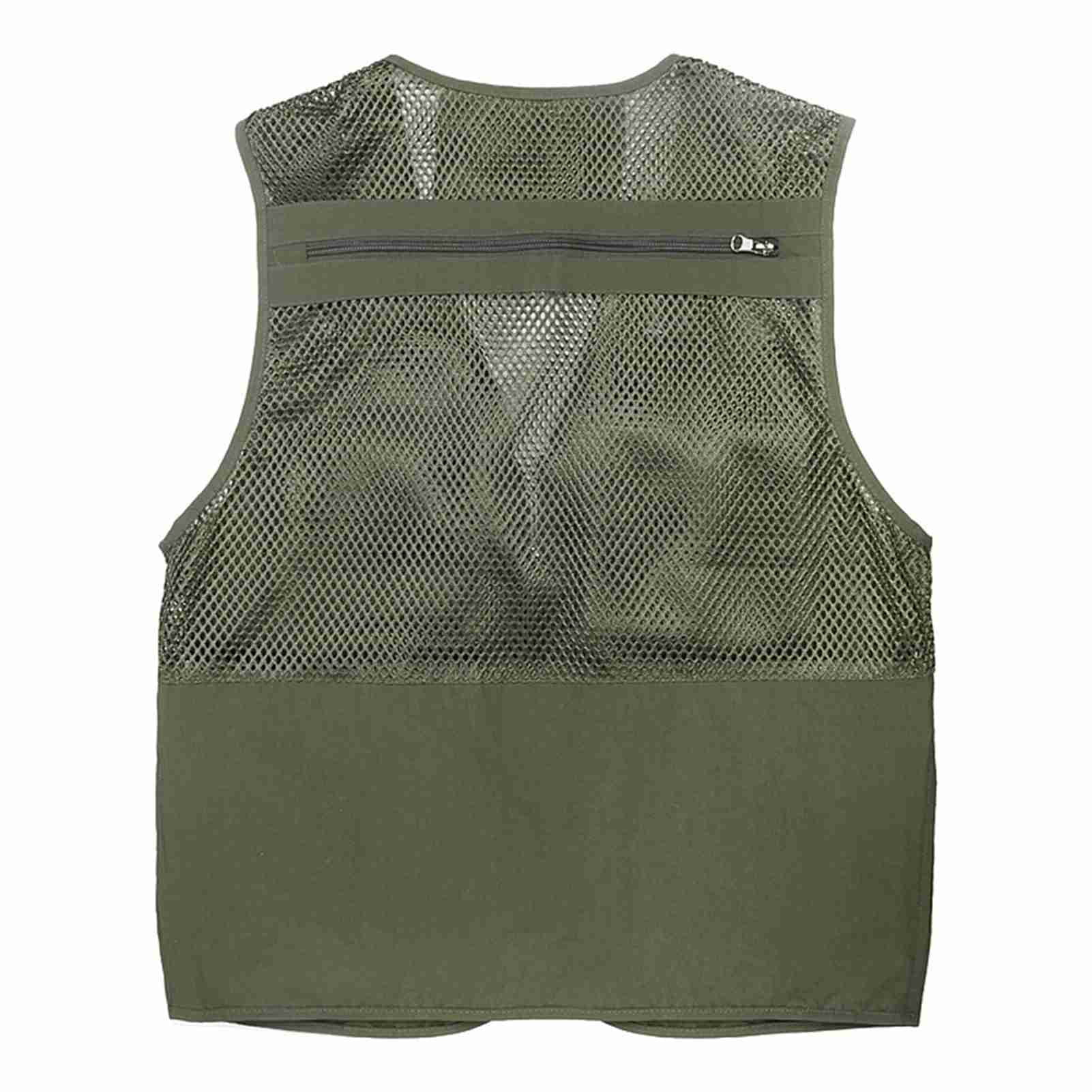 Fishing Vest Breathable Fishing Travel Mesh Vest With Zipper Pockets ...