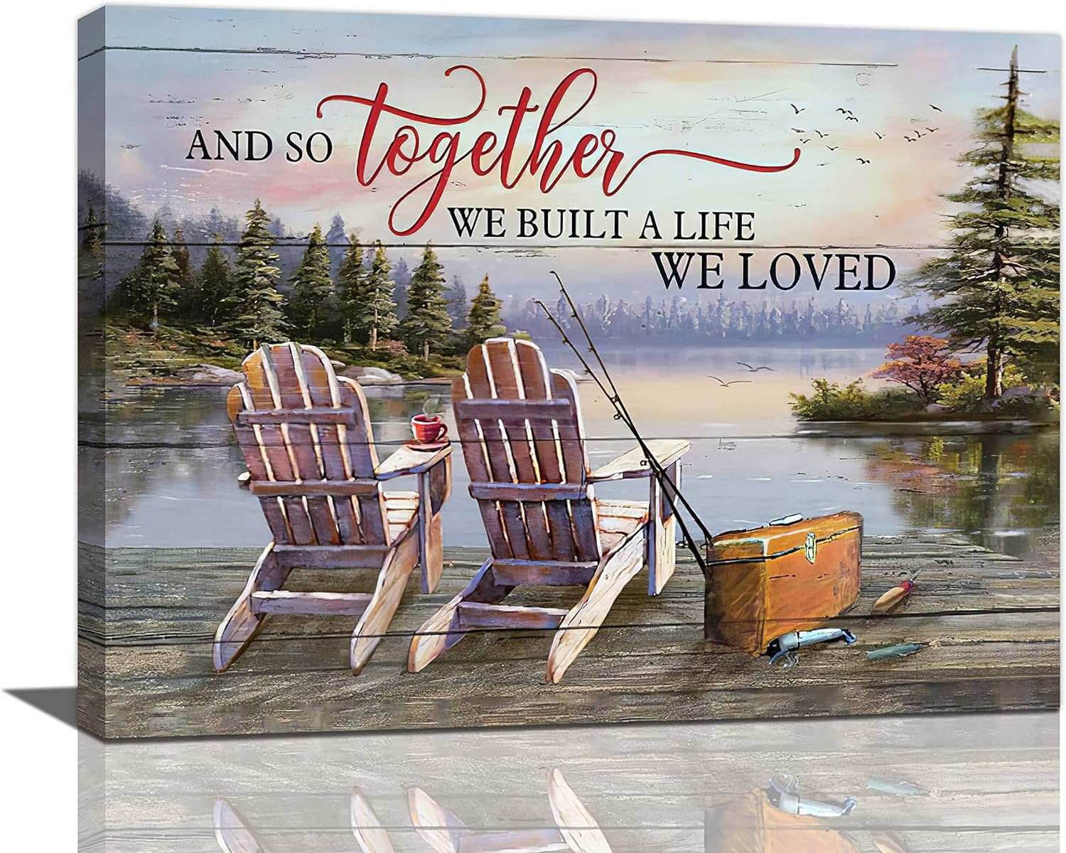 Fishing Wall Art Farmhouse Lake Cabin Pictures Wall Decor Fishing ...