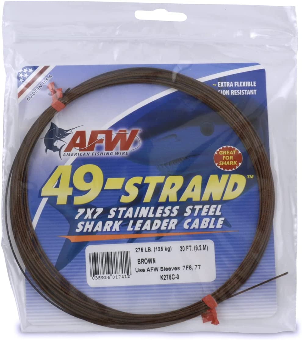 Fishing Wire 49 Strand, 7x7 Stainless Steel Leader Cable - Strong Heavy ...