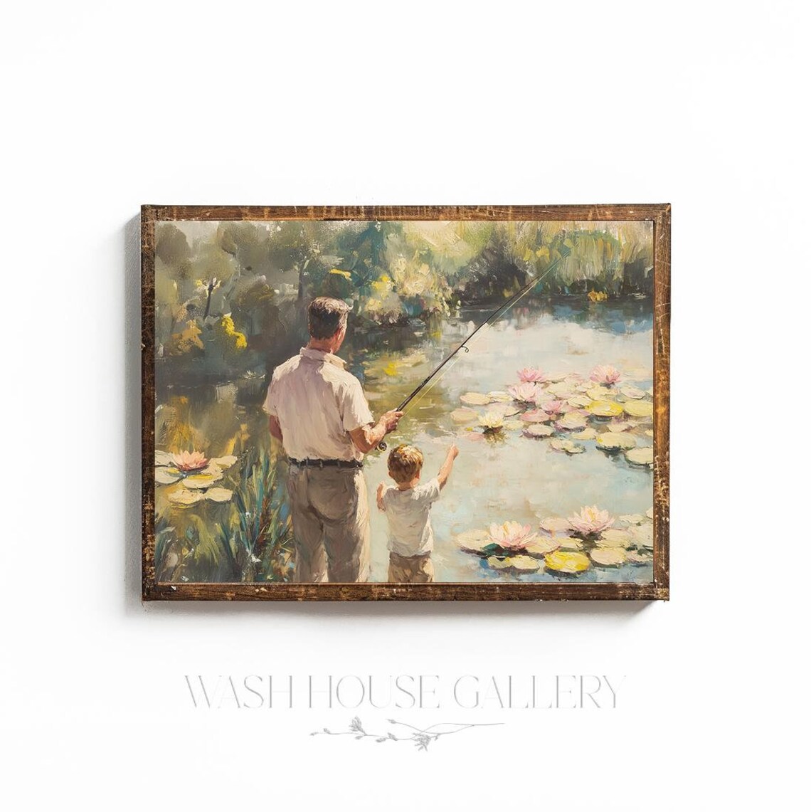 Fishing With Dad Poster Cottagecore Fatherhood Poster Dad New Father ...