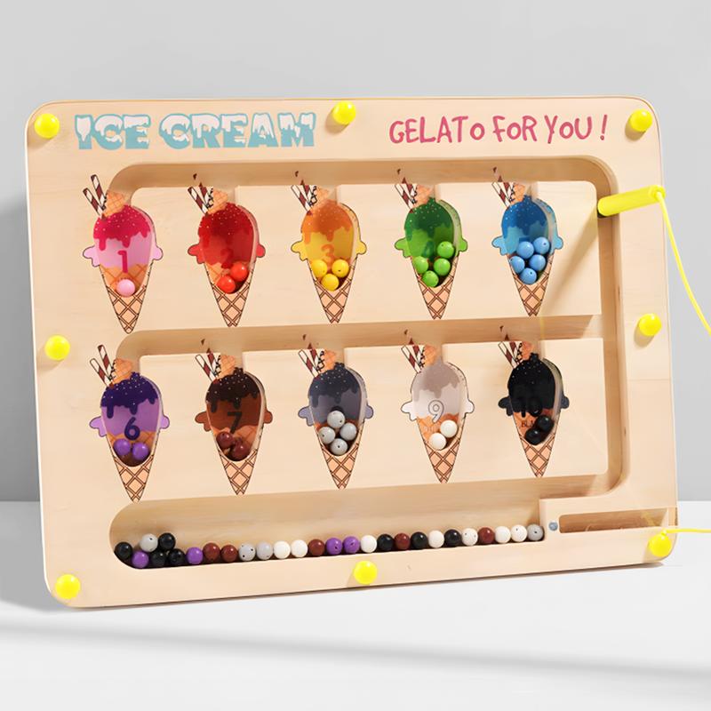 Fishing Wooden Color Matching Counting Puzzle for Toddlers Educational ...