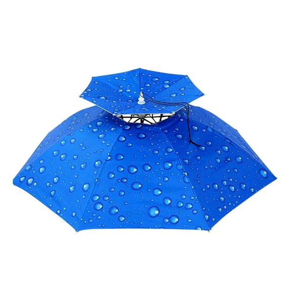 Fishing and Outdoor Head Mounted Umbrella Hat for Rain Sun with Large ...