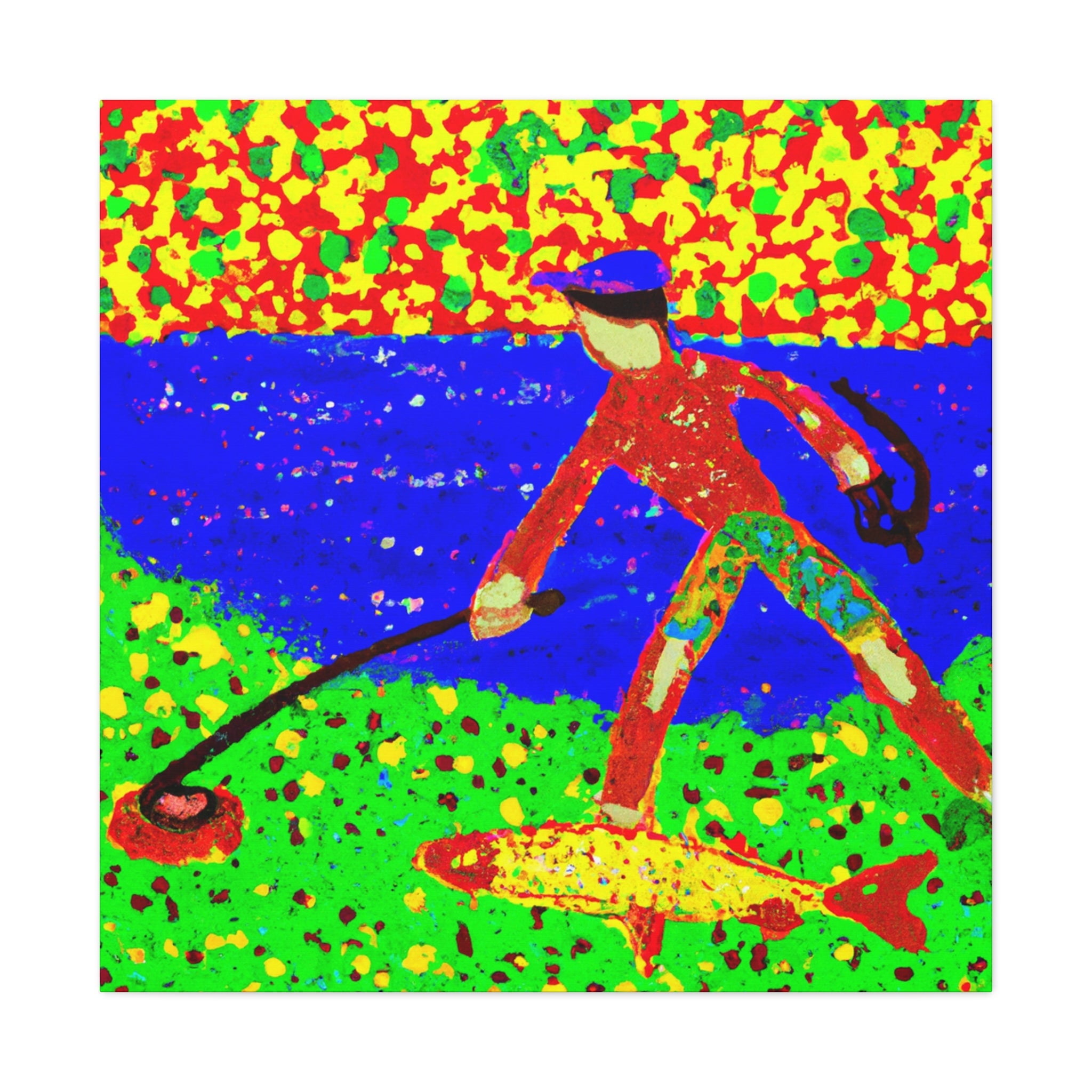 "Fishing by Pointillism" - Canvas - Walmart.com