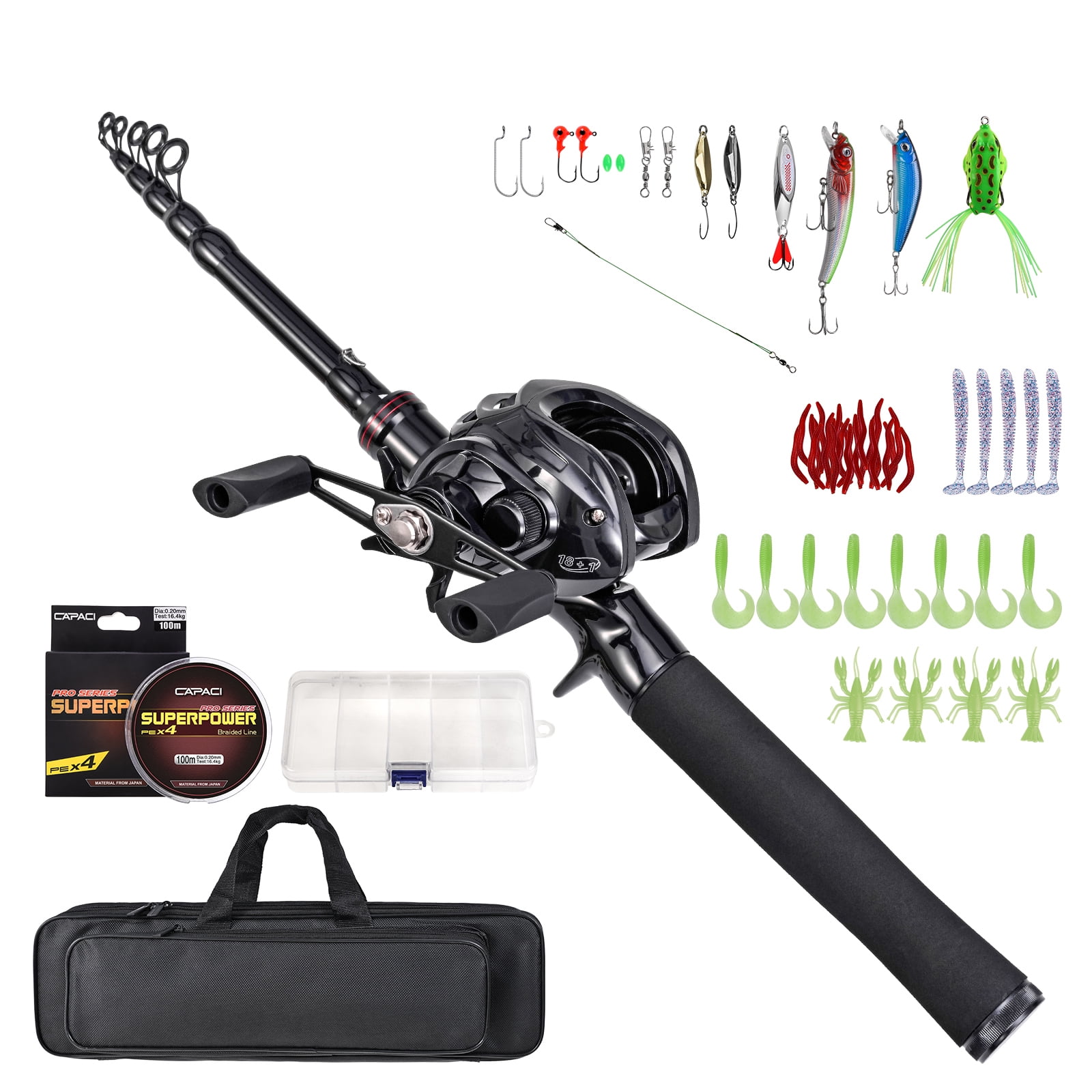 Fishing gear set,Reel Combo Rod And Reel Portable With Reels Combo Set ...