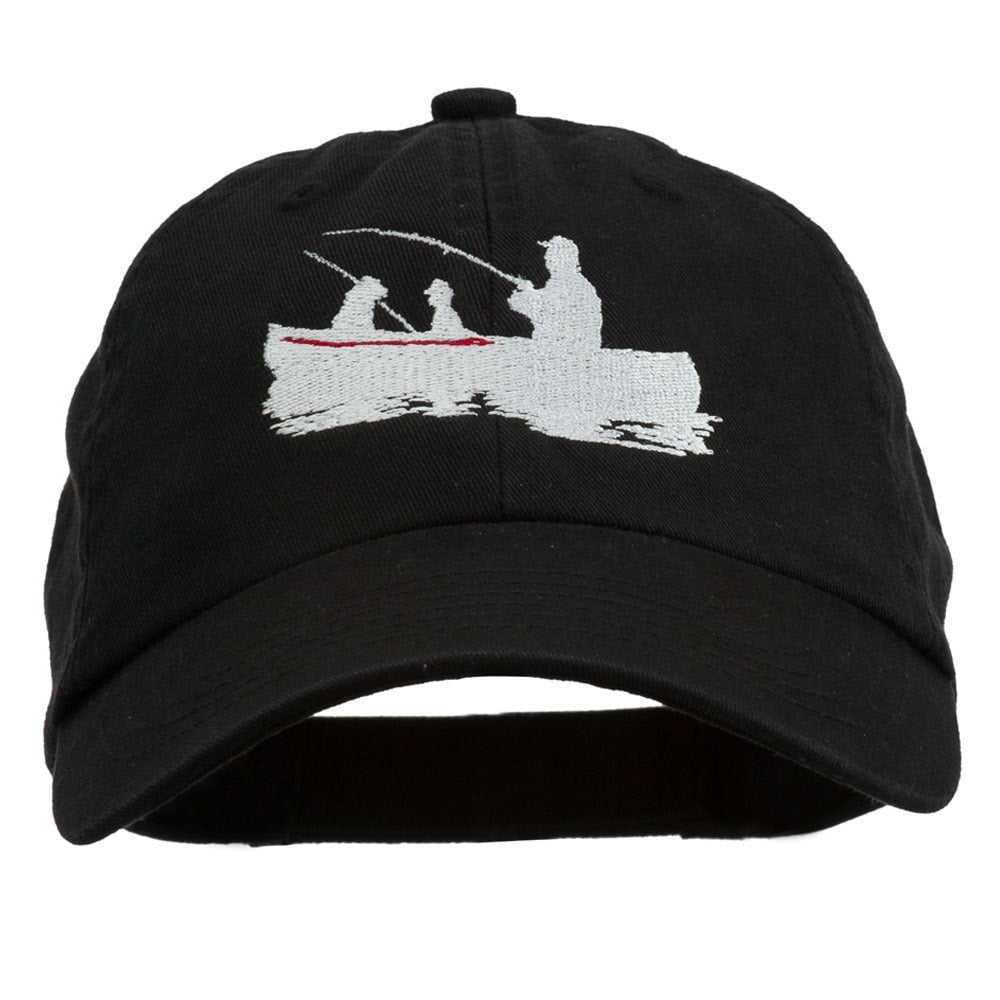 Fishing in Boat Embroidered Pet Spun Cap - Black OSFM - Walmart.com