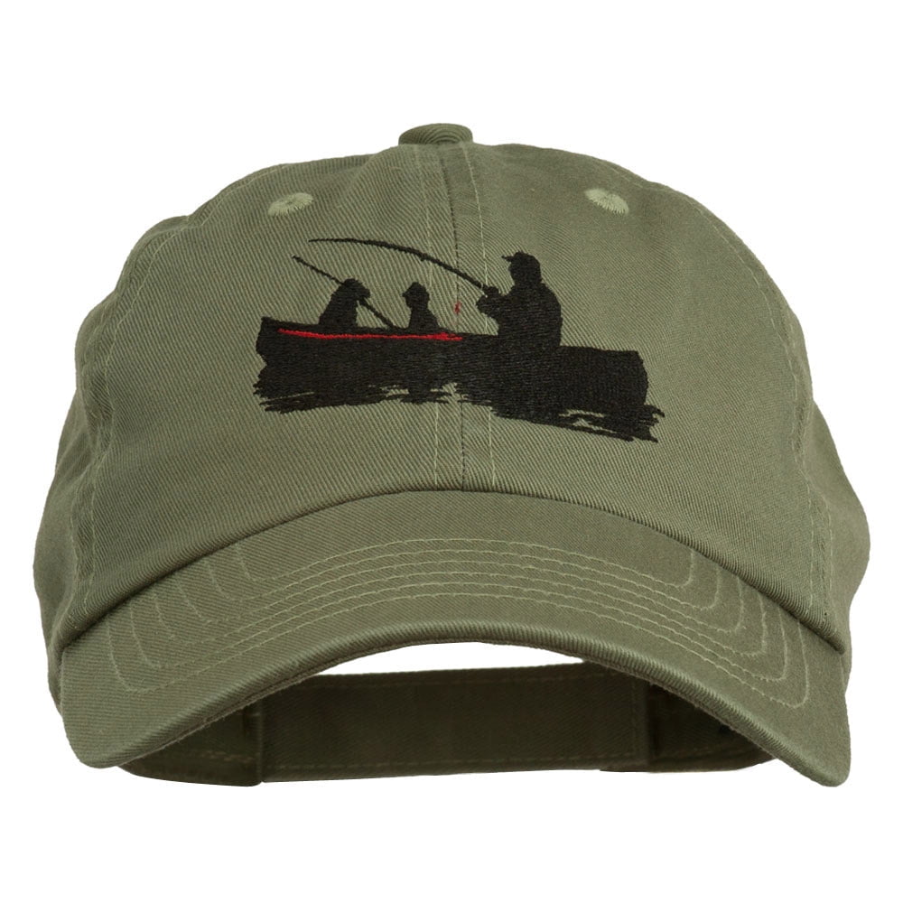 Fishing in Boat Embroidered Pet Spun Cap - Olive OSFM - Walmart.com