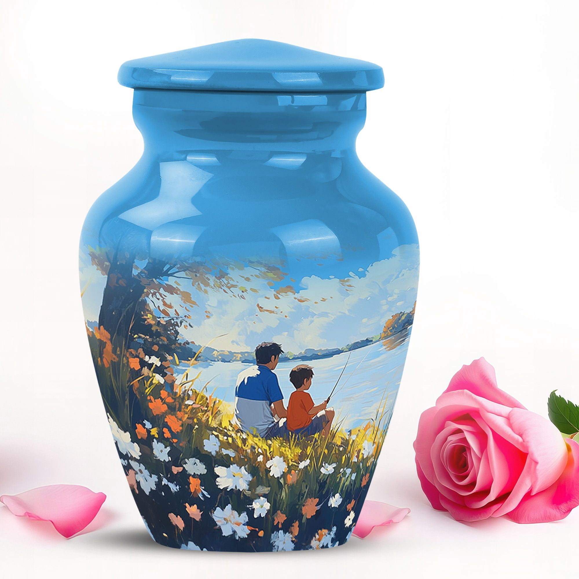 Fishing in Lake mini urn for ashes adult male - cremation urns for ...