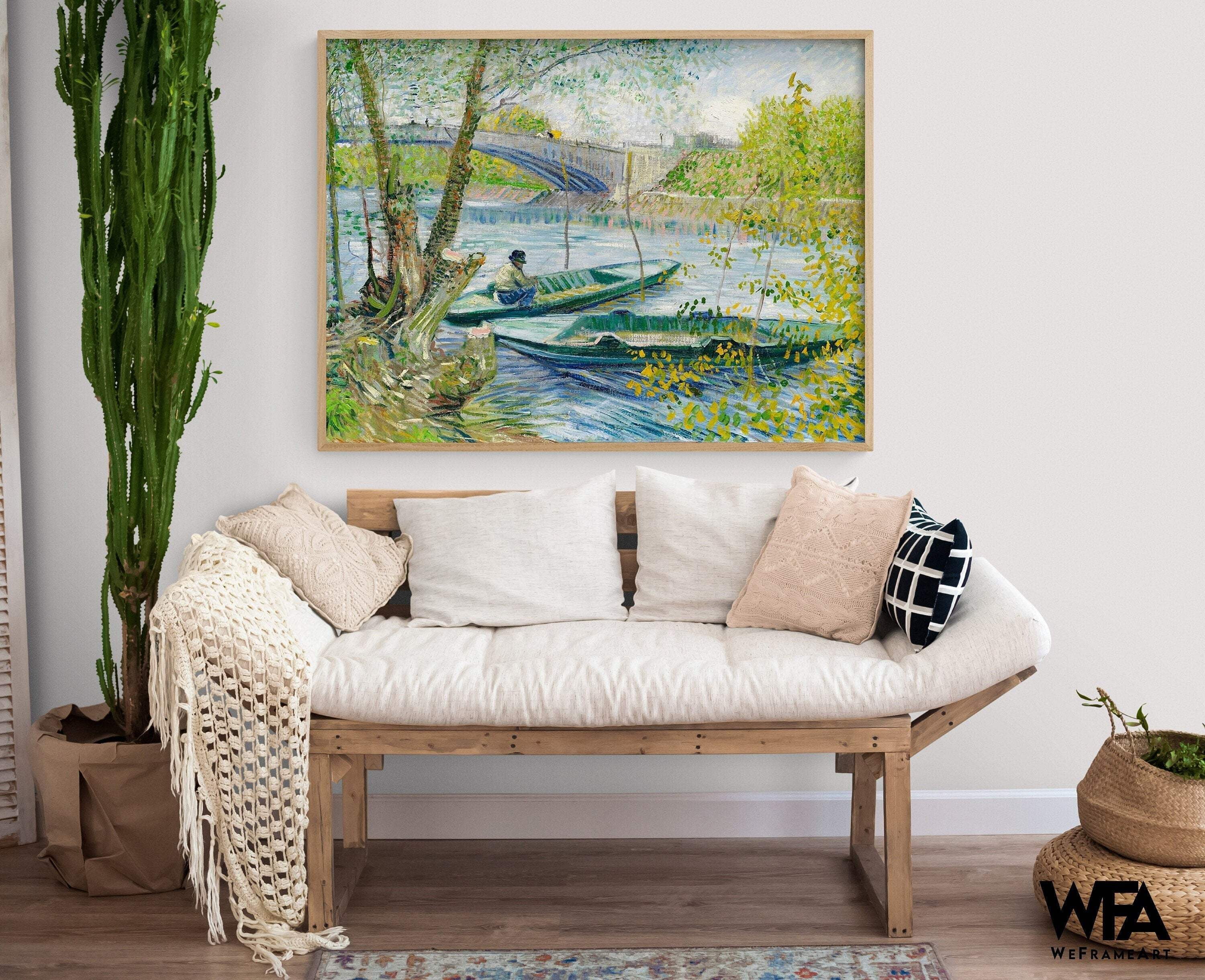 Fishing in Spring, the Pont de Clichy by Vincent Van Gogh, Pond Wall ...