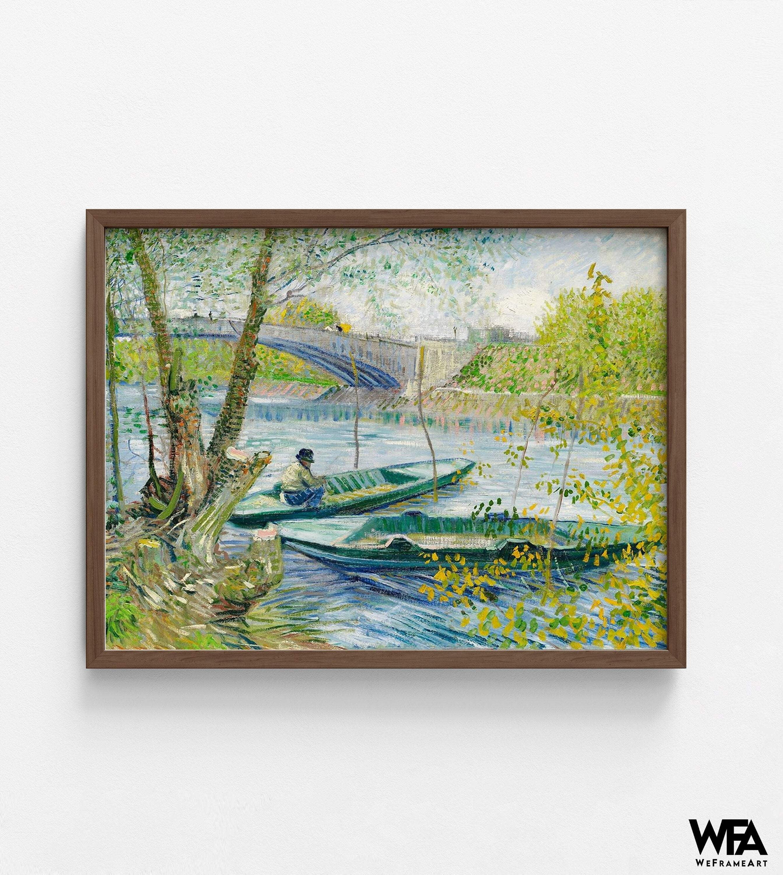 Fishing in Spring, the Pont de Clichy by Vincent Van Gogh, Pond Wall ...