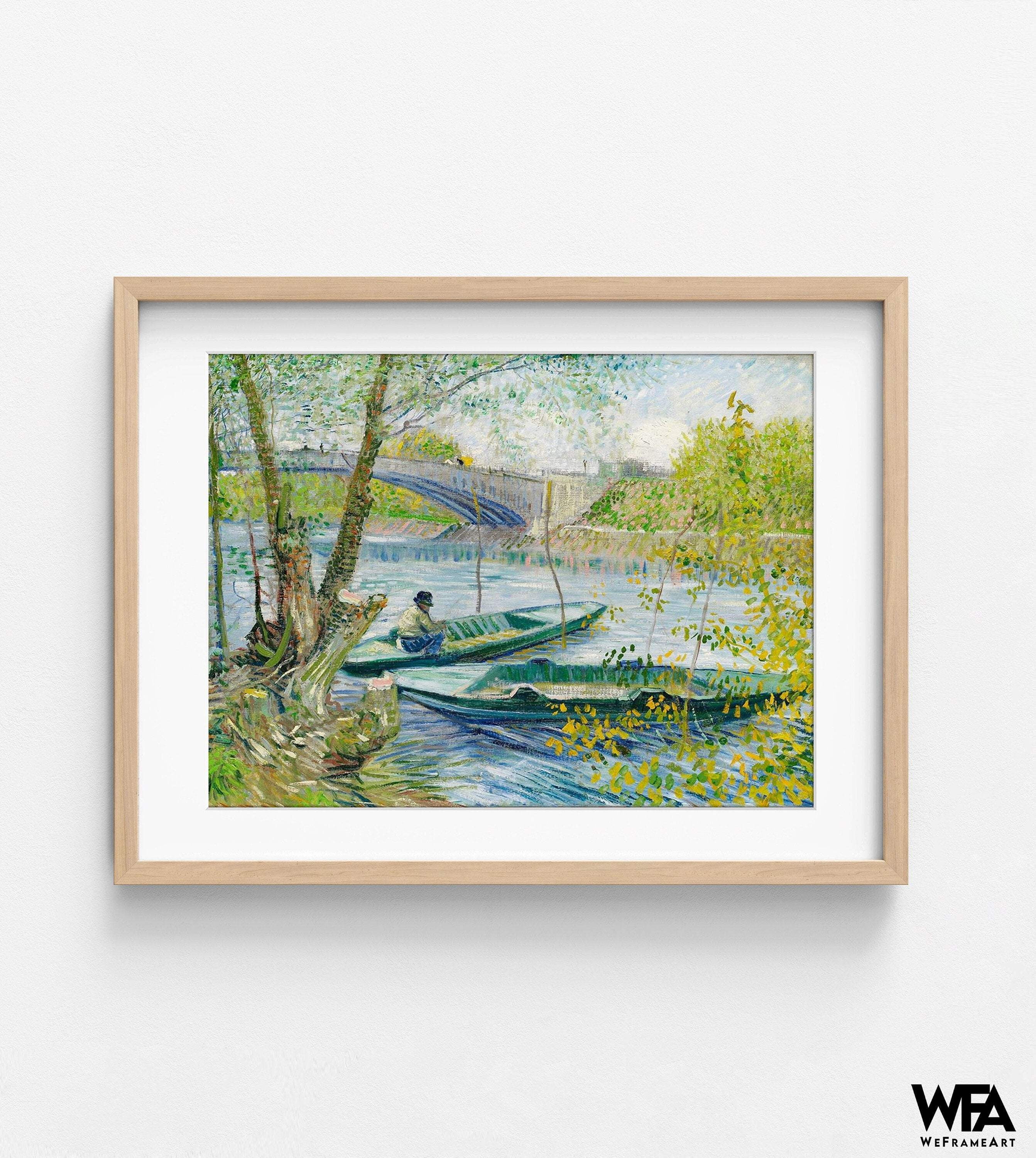 Fishing in Spring, the Pont de Clichy by Vincent Van Gogh, Pond Wall ...
