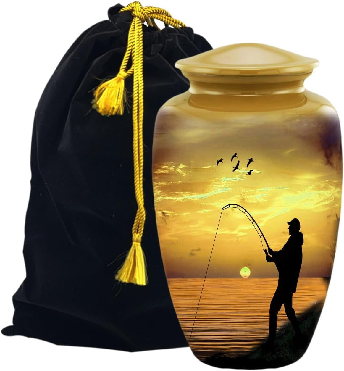 Fishing urn-Cremation Funeral Urn with Printed Fishing Man Theme for ...