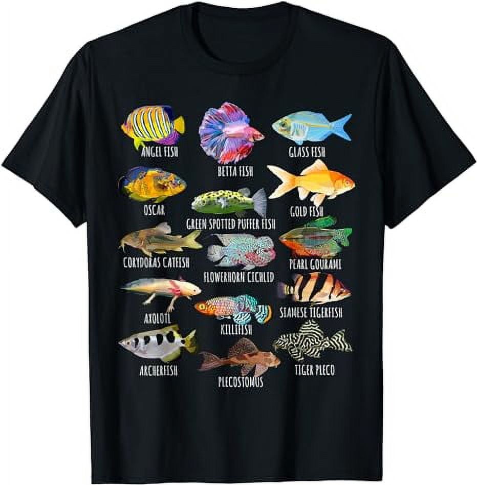 Fishkeeping Fish Species Biology Types Of Aquarium Fish T-Shirt ...