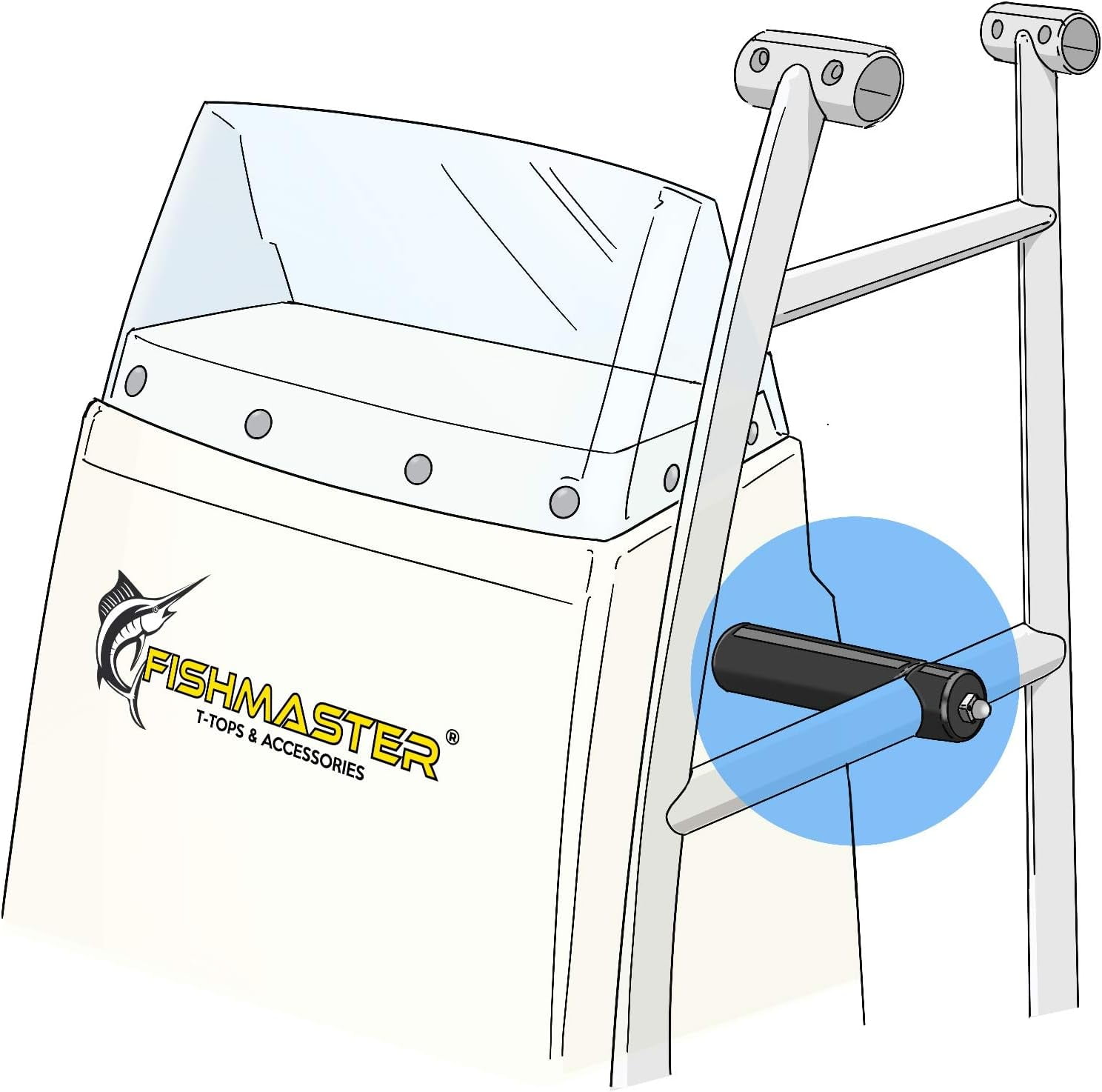 Fishmaster T-Top Standoff Support Pack - Center Console Boat Tower ...