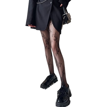Black Lace Fishnet Stockings with Bow knot Fishnet Leggings with Hollow ...