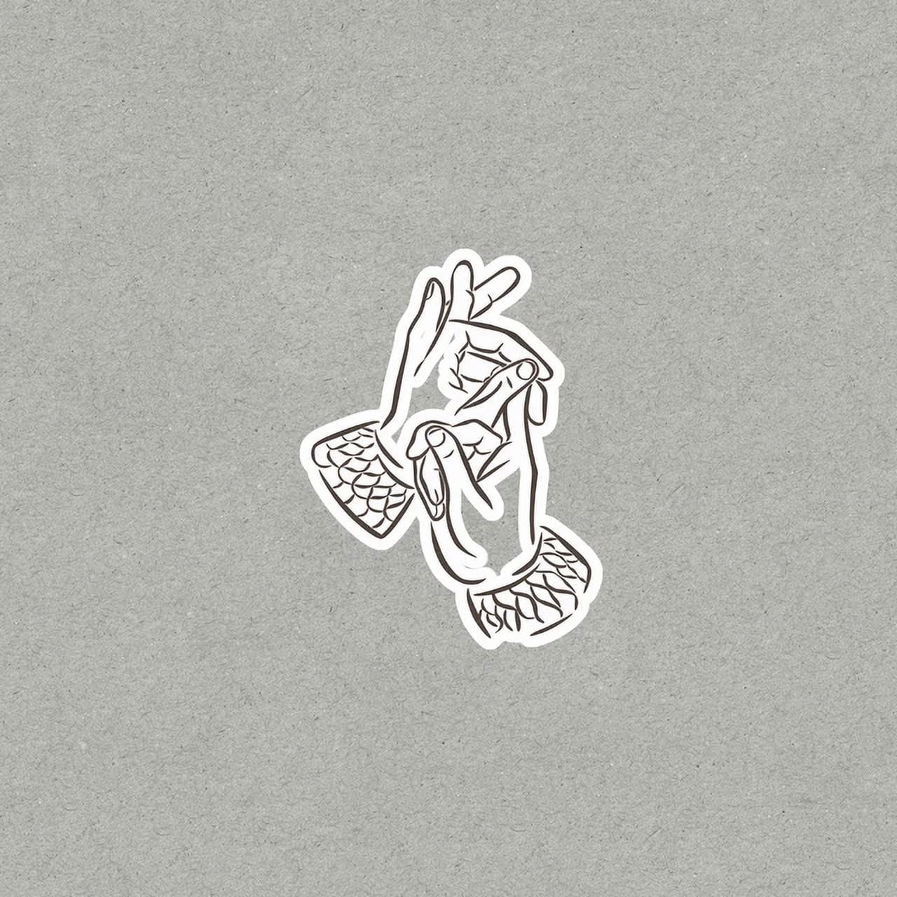 Fishnet Pinky Promise Sticker - Edgy Minimalist Line Art Decalphone ...