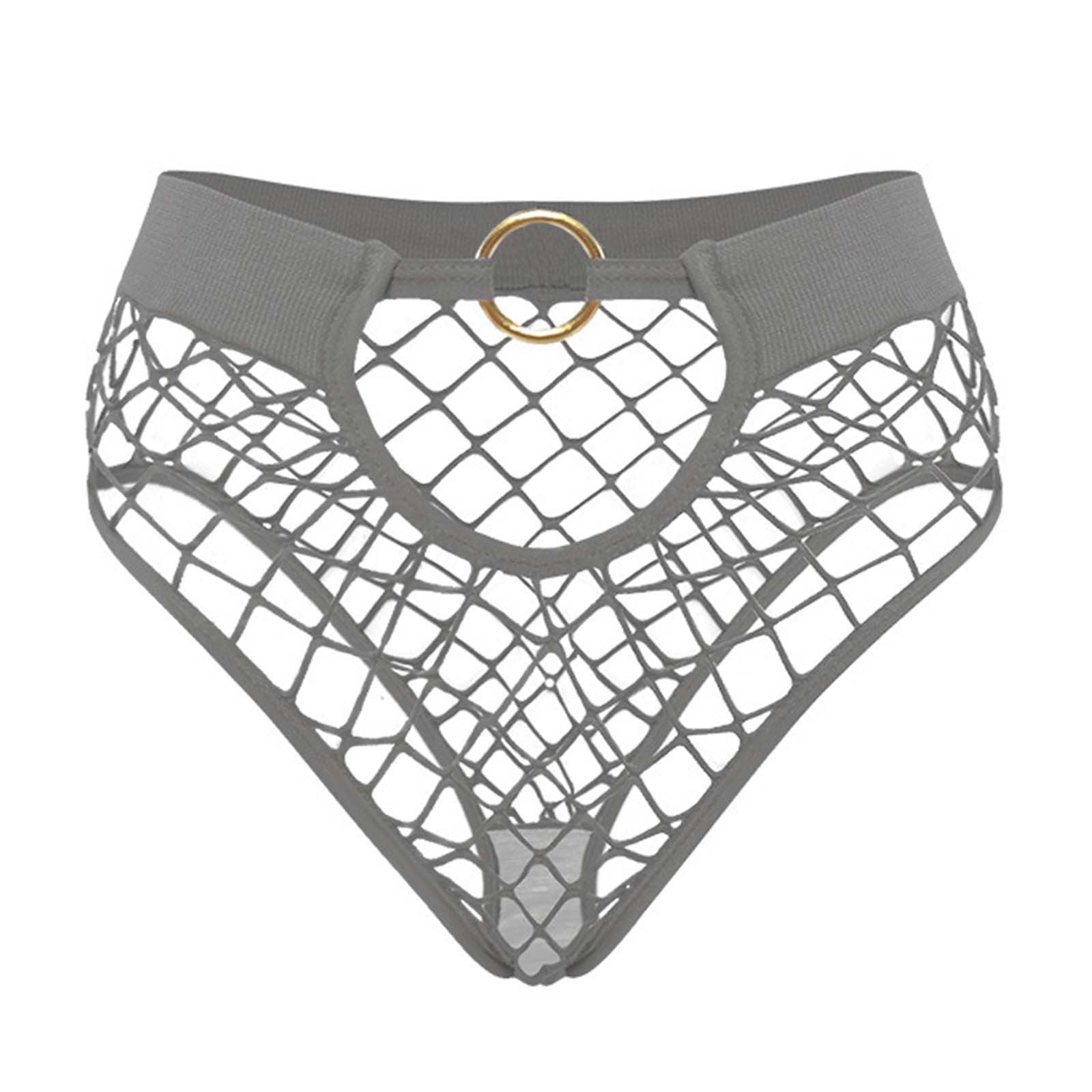 Fishnet Seamless Panty Mid Waist Seamless Underwear for Women Mesh ...