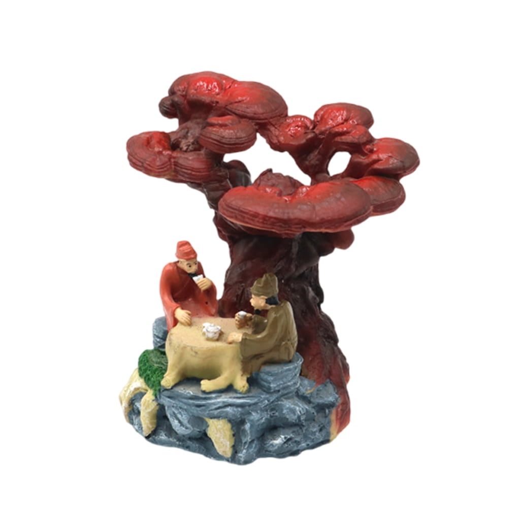 Fishtanks Decoration Resin Tree Figurine Shelter Cave Decorative Tree ...