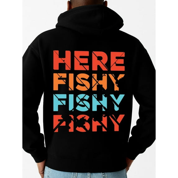 Fishy Hoodie funny hoodies fish mens long sleeve black Hooded Design ...