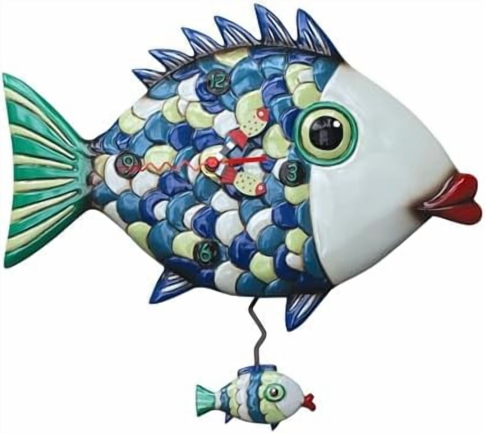 "Fishy Lips" Whimsical Pendulum Wall Clock$$Home Decor, Kitchen ...