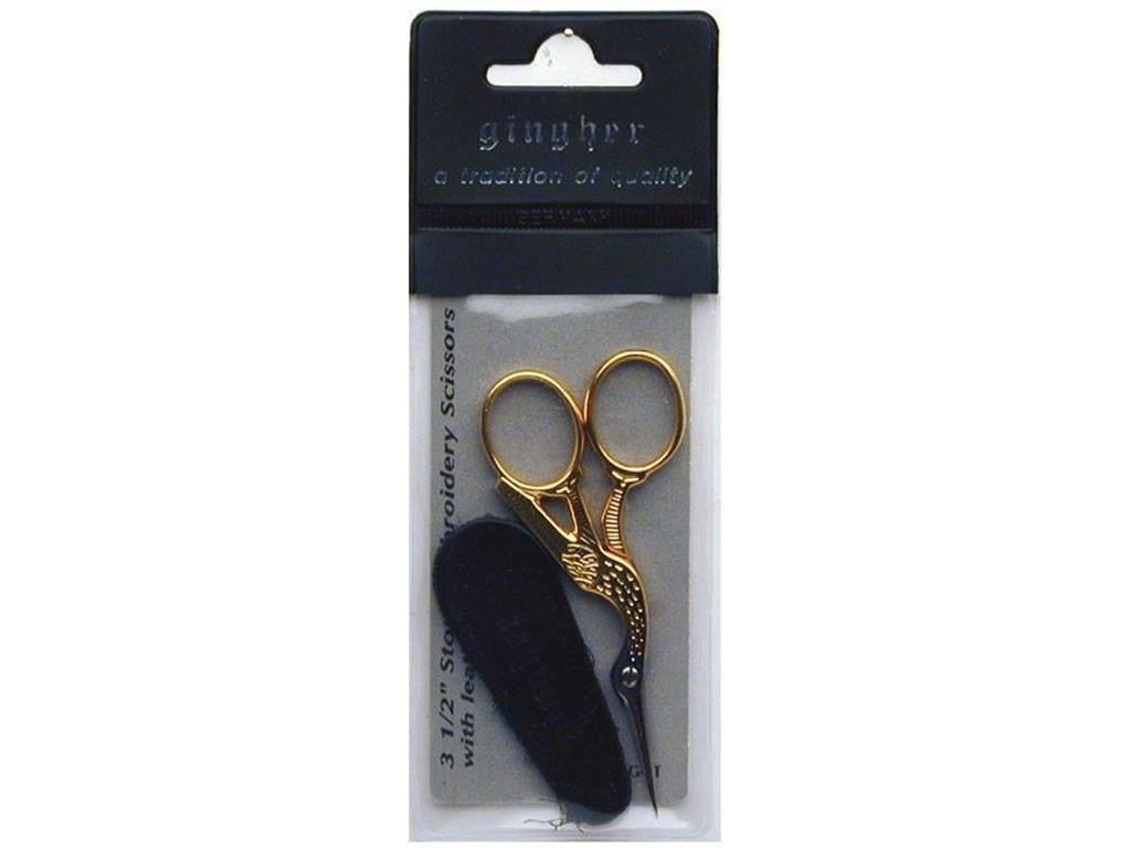 Fiskars 1005280 3.5 in. Gingher Gold Handled Stork Embroidery Scissors ...