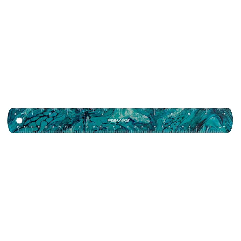 Fiskars 12" Deco Ruler Teal Marble, 1 Piece, School and Crafts ...