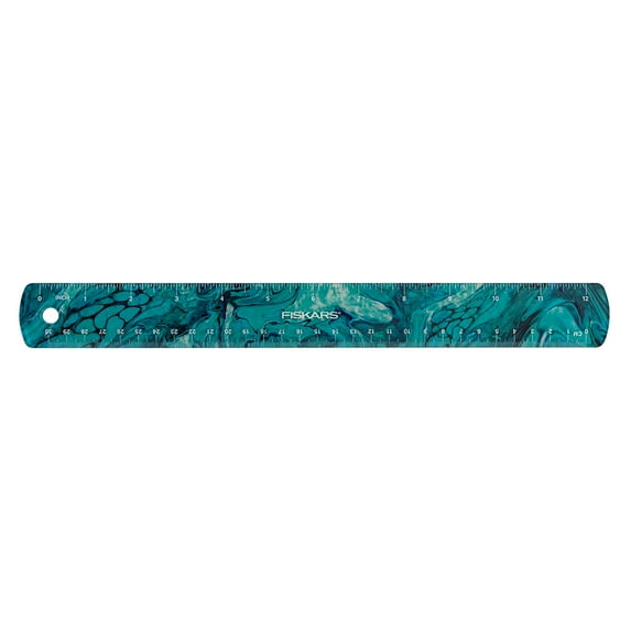 Fiskars 12" Deco Ruler Teal Marble, 1 Piece, School and Crafts ...