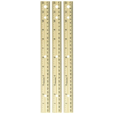 BAZIC Wooden Ruler 12" (30cm), Singel Metal Edge, (3/Pack), 1-Pack ...