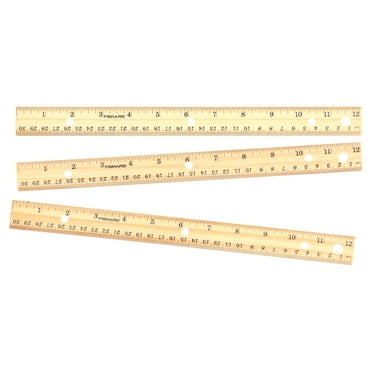 BAZIC Wooden Ruler 12" (30cm), Singel Metal Edge, (3/Pack), 1-Pack ...