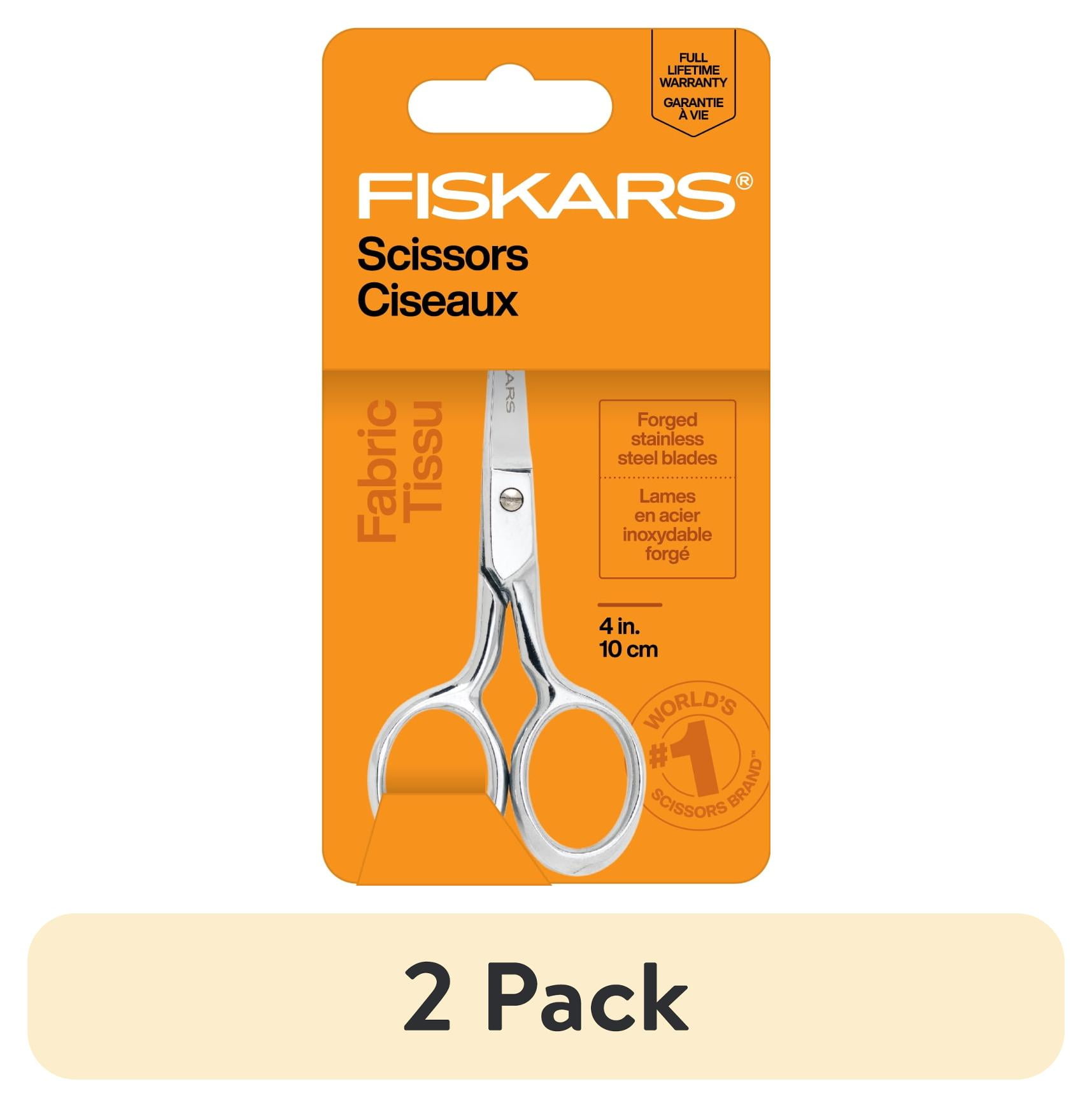 (2 pack) Fiskars 4" Forged Steel Embroidery Scissors, Silver - Walmart.com