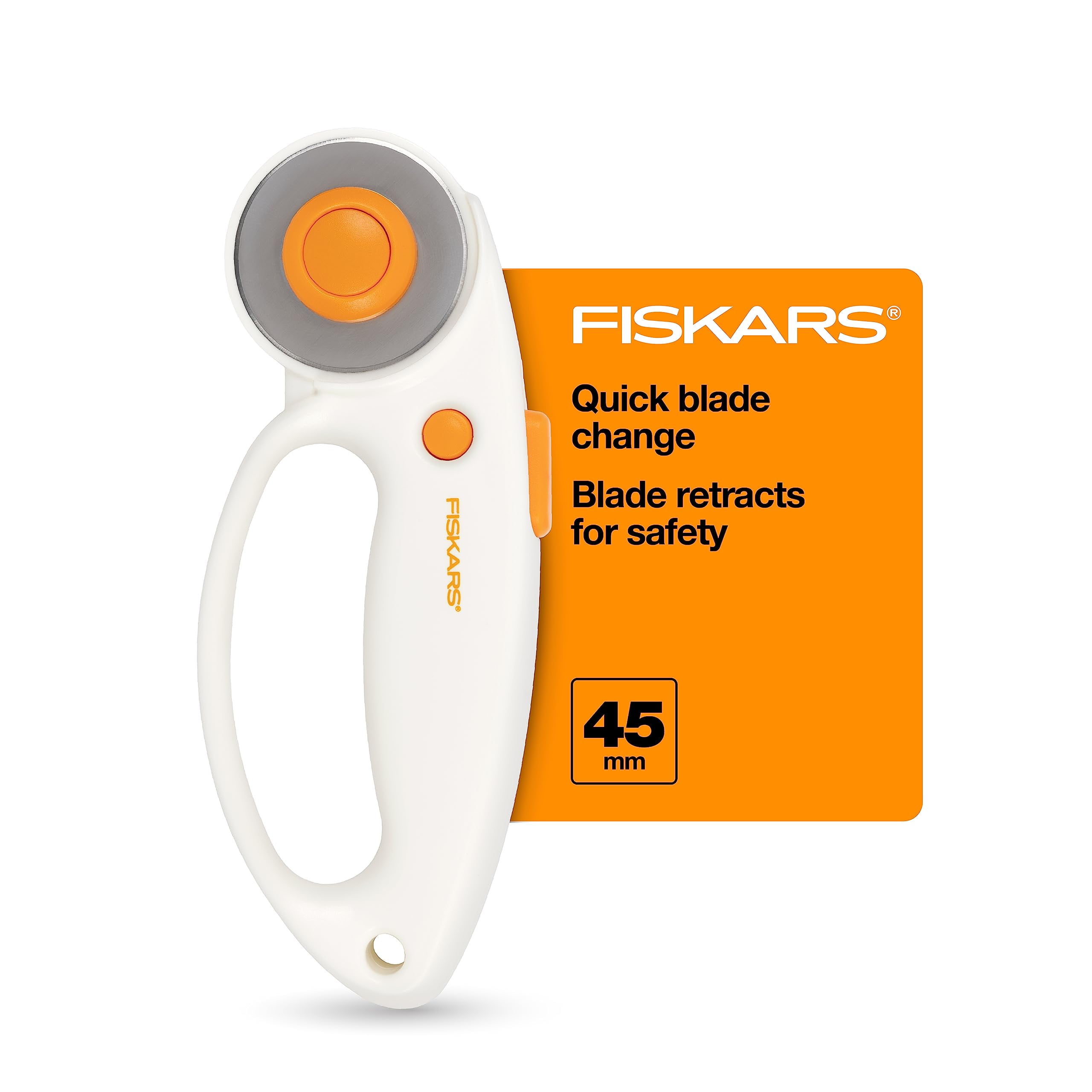 Fiskars 45mm Rotary Cutter for Fabric with Ergonomic Loop Grip, Premium ...
