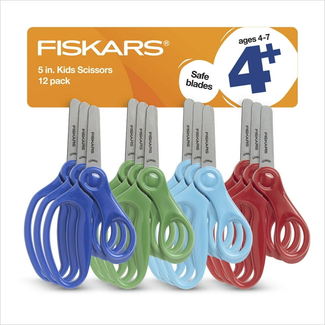 Fiskars 5" Kids Scissors, Blunt-Tip, 12 Pack - Walmart.com