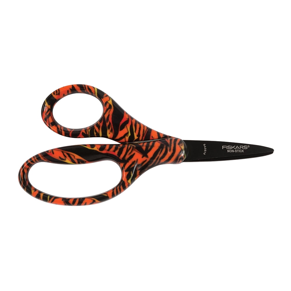 Fiskars 5" Kids Scissors - Pointed-Tip-Decorated Non-Stick - TIGER ...
