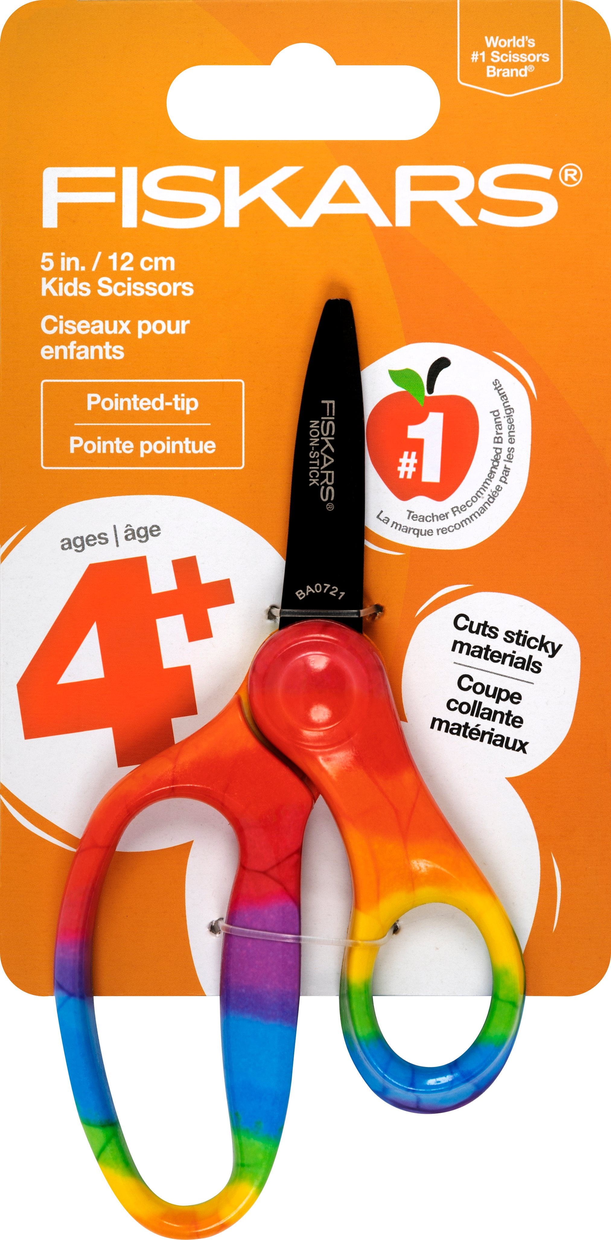 Fiskars 5" Pointed Kids Scissor Ages 4-7, Rainbow - Walmart.com