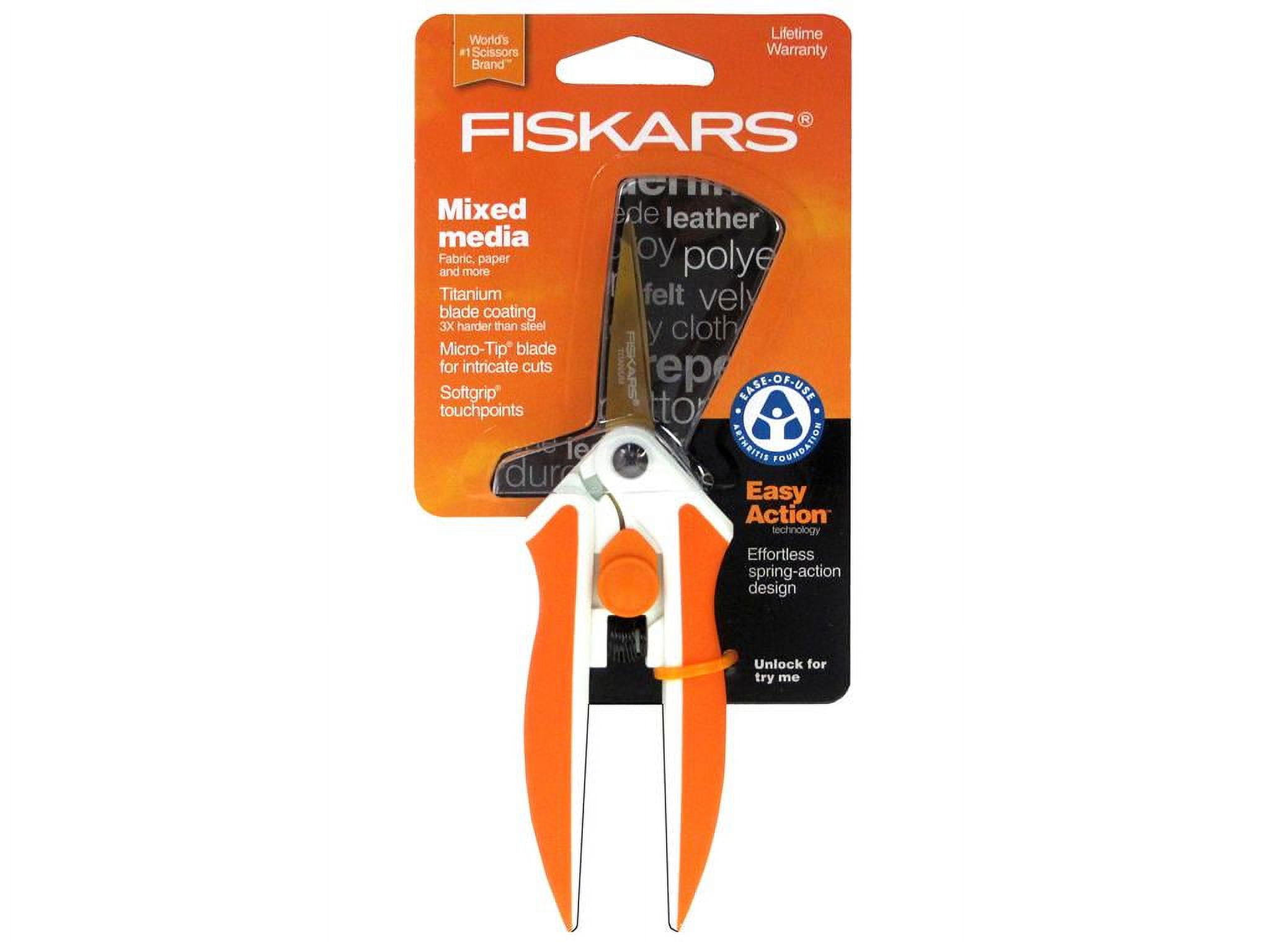 Fiskars 5" Titanium Micro Tip Easy Action Scissors - Walmart.com